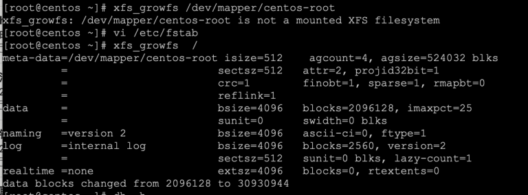 xfs_growfs 提示 is not a mounted XFS filesystem - Kwx Blog